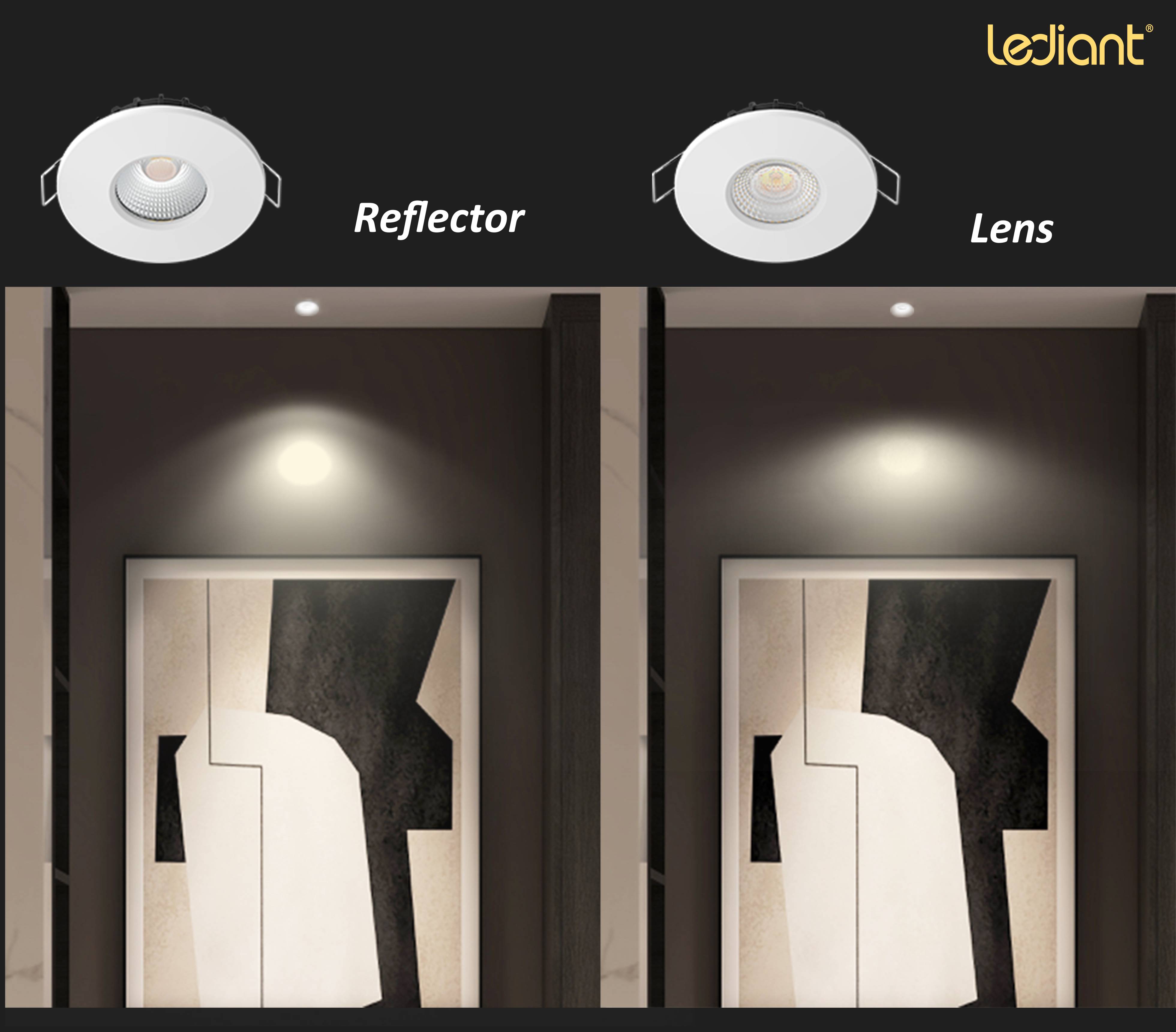 The Difference Between Lens & Reflector For Led Downlight - Lediant ...